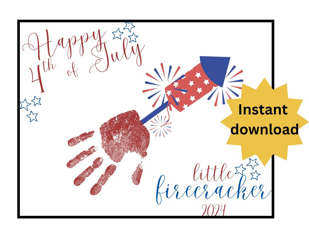 4th of July Handprint Craft, Printable 4th of July Art Activity ...
