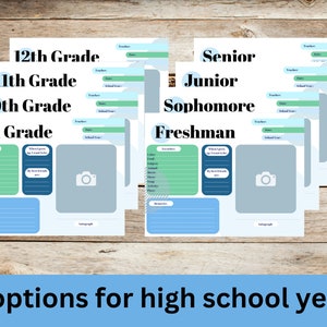Blue School Memory Box Folder Cover, Questionnaire, Printable Kids ...