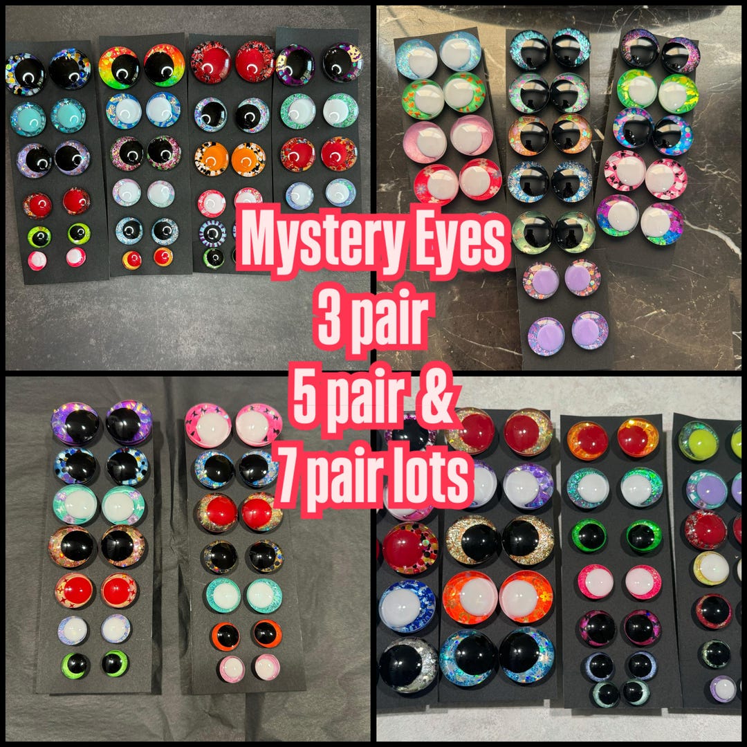 Ready to Ship! 3, 5 or 7 Pair Mystery Safety Eye Lots, Sizes 14-30mm - Etsy