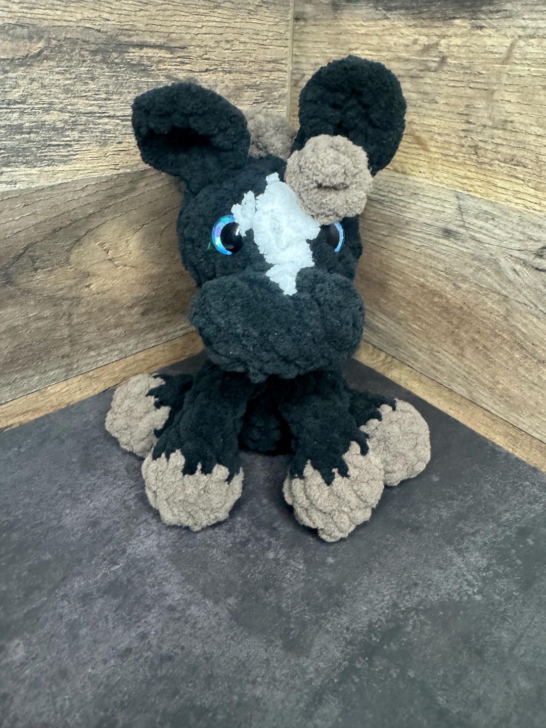 Ready to Ship Crochet Black Horse Plush Horse Stuffy Stuffed Animal ...