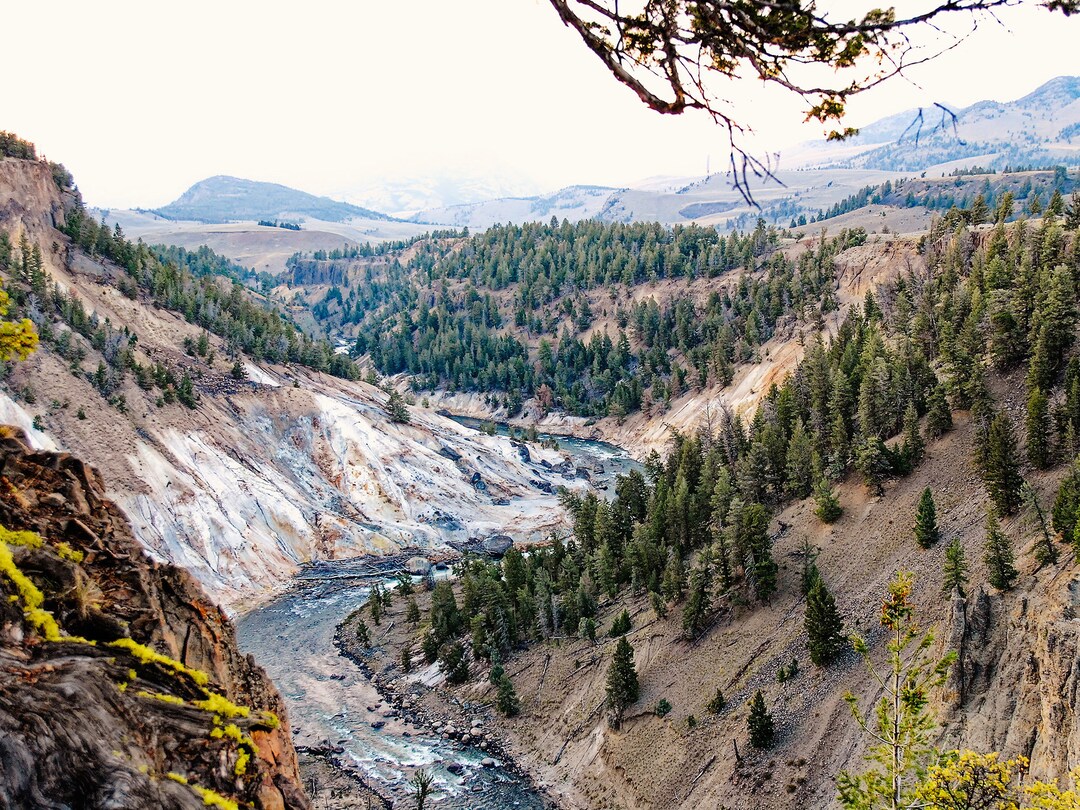 The Yellowstone's Iconic Silver-grey Mountains and Rivers Flowing ...