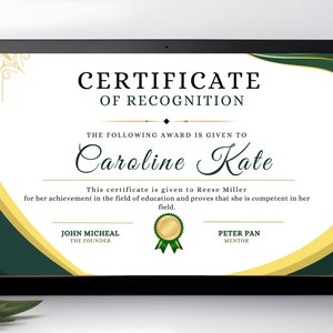 Editable Certificate Templates, Personalize and Print Beautiful ...