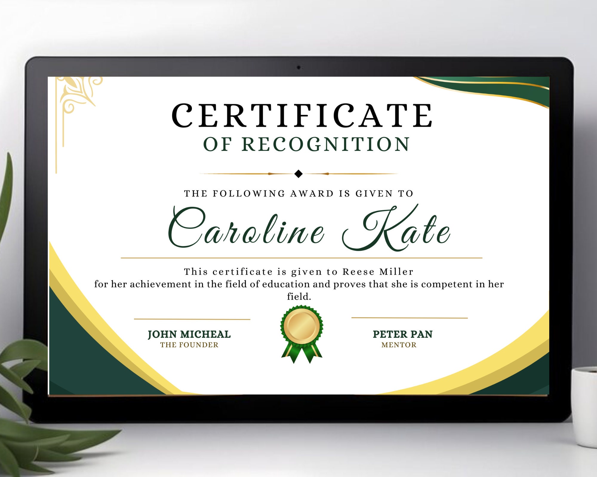 Editable Certificate Templates, Personalize and Print Beautiful ...
