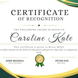 Editable Certificate Templates, Personalize and Print Beautiful ...