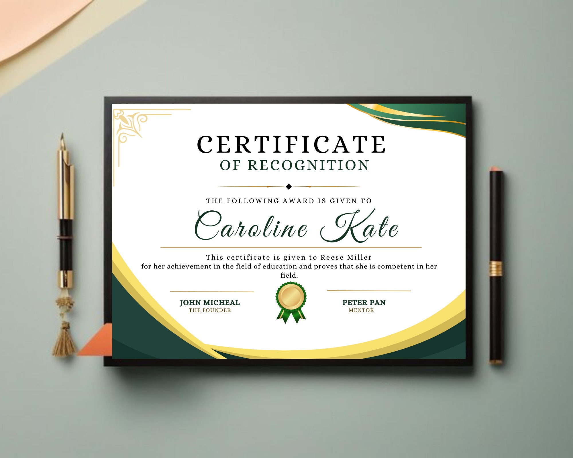 Editable Certificate Templates, Personalize and Print Beautiful ...