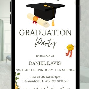 Graduation Invitation Editable in Canva - Instant Download** - Etsy