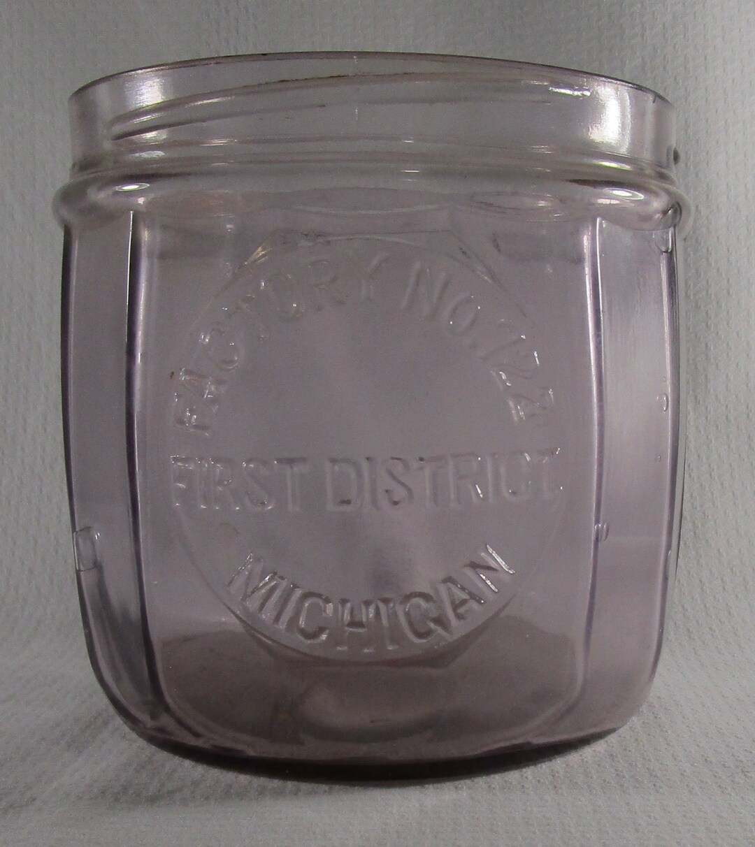 Very Rare Vintage Amethyst Glass Cigar Jar Factory 722 Michigan No Lid ...