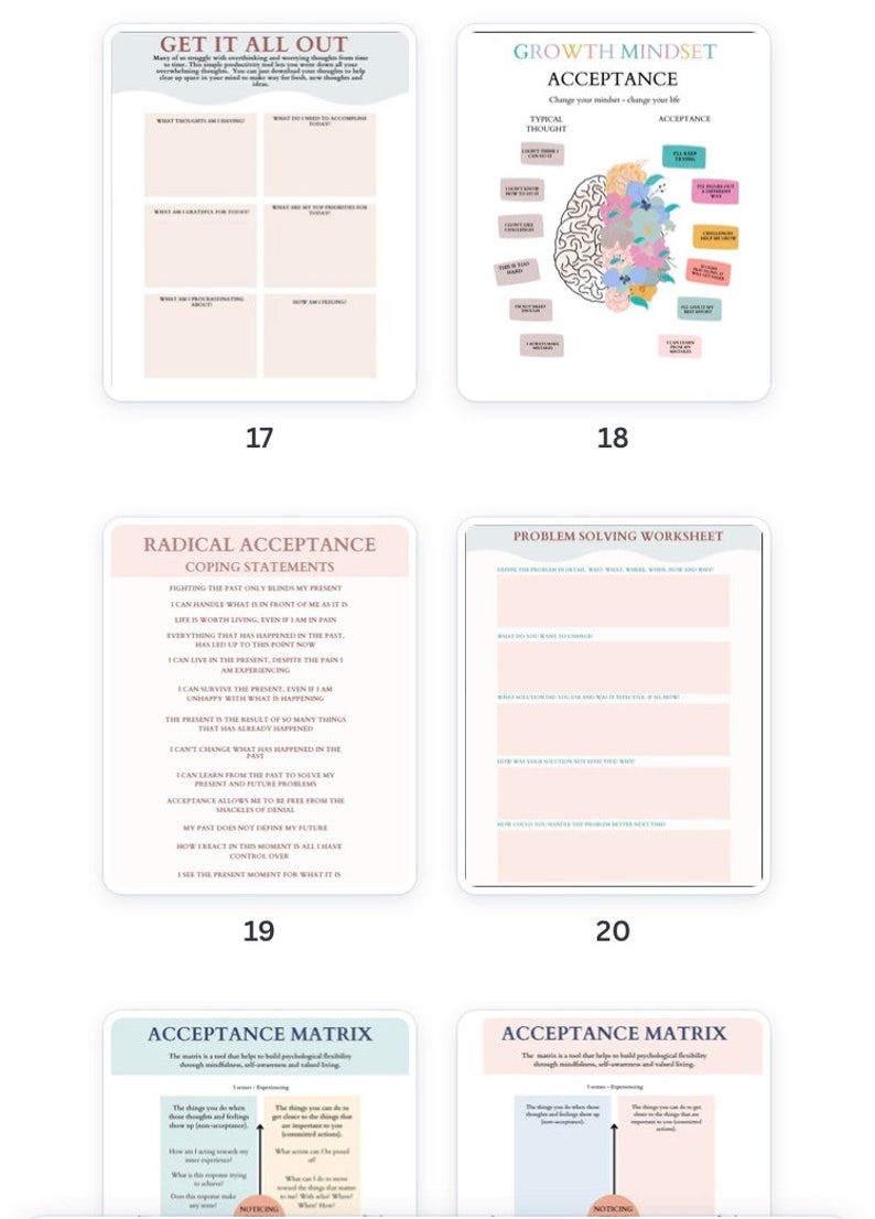 Growth Mindset and Core Values Worksheets - Etsy
