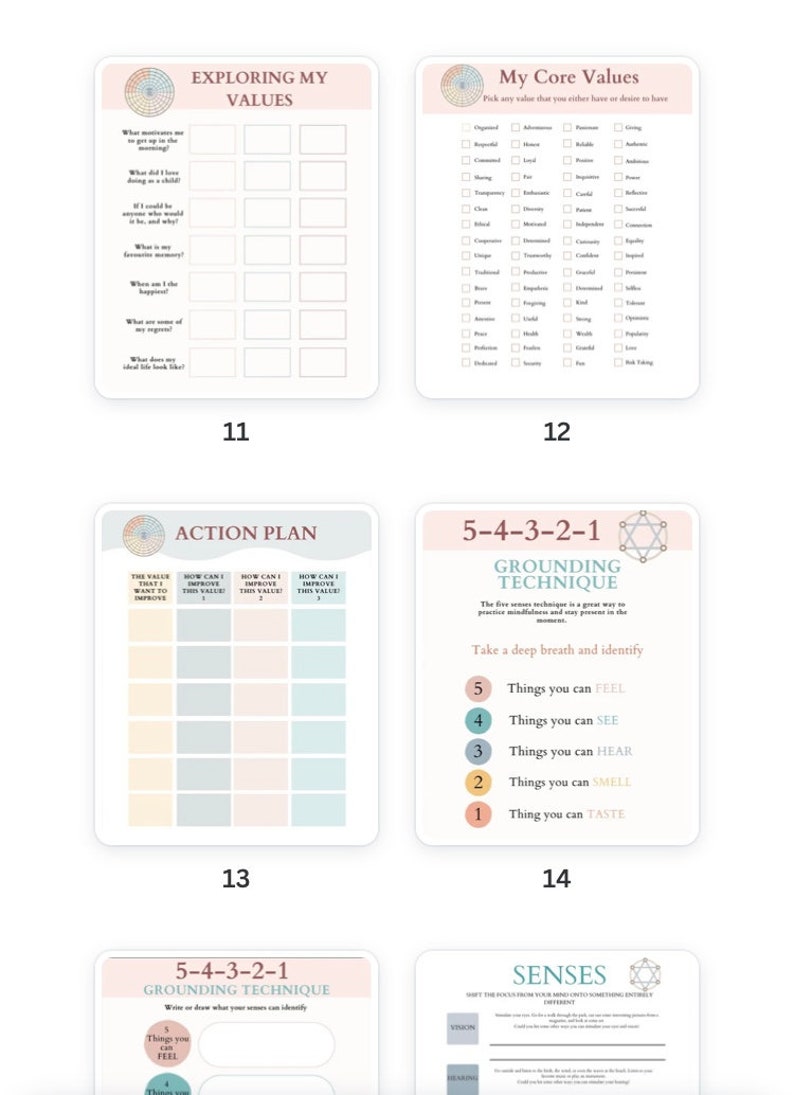 Growth Mindset and Core Values Worksheets - Etsy