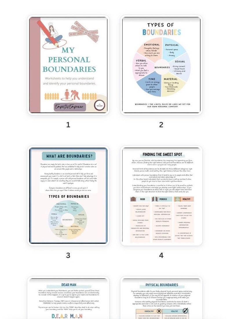 My Personal Boundaries Worksheets - Etsy