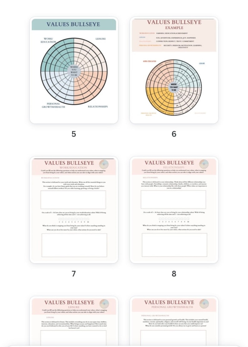 Growth Mindset and Core Values Worksheets - Etsy