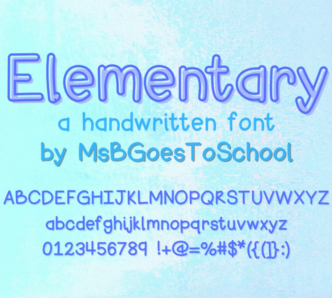 Elementary - Handwritten, Kid-friendly Font - Etsy