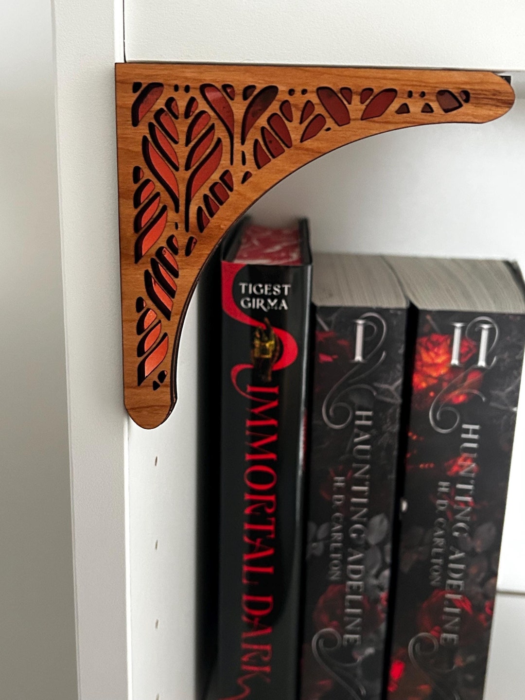 Corner Bookshelf Red Dark Romance Corbel X2 Hangers | Bookshelf Charm ...