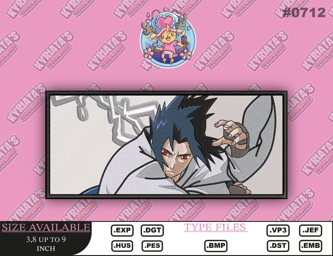 Sasuke Inspired Embroidery Design, Sasuke Sewing Pattern, Naruto Design ...