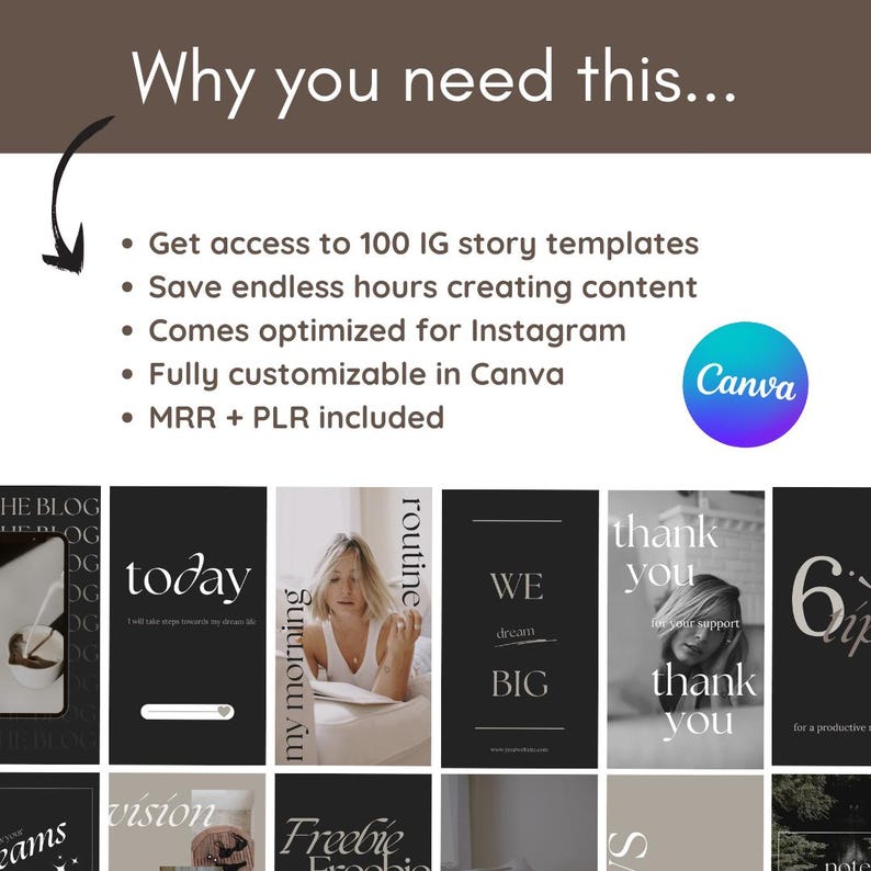 Chic Instagram Story Templates Bundle, Minimalist IG Stories for Social ...