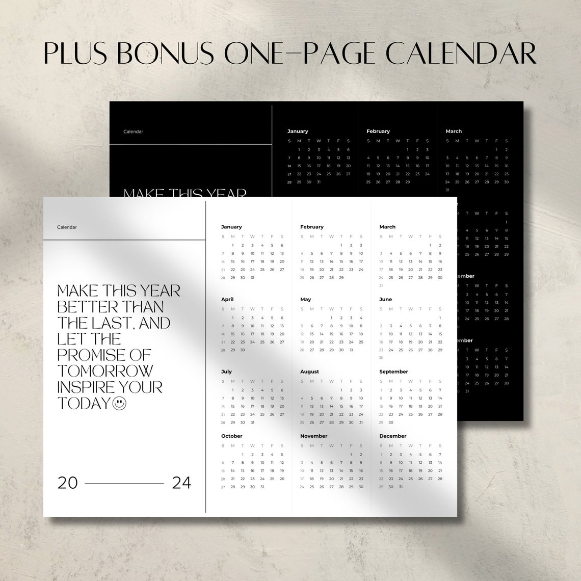 Printable Digital Calendar 2024, PDF Files Dated Monthly Calendar ...