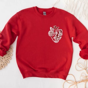 Anatomical Floral Heart Sweatshirt, Cardiac Nurse,er Nurse Sweatshirt ...