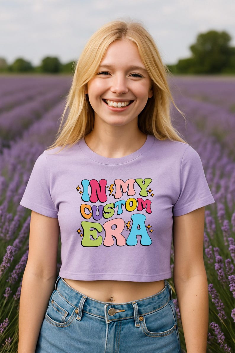 Personalized Crop Top in My Custom Era Crop Top Girls Crop Top Wavy ...