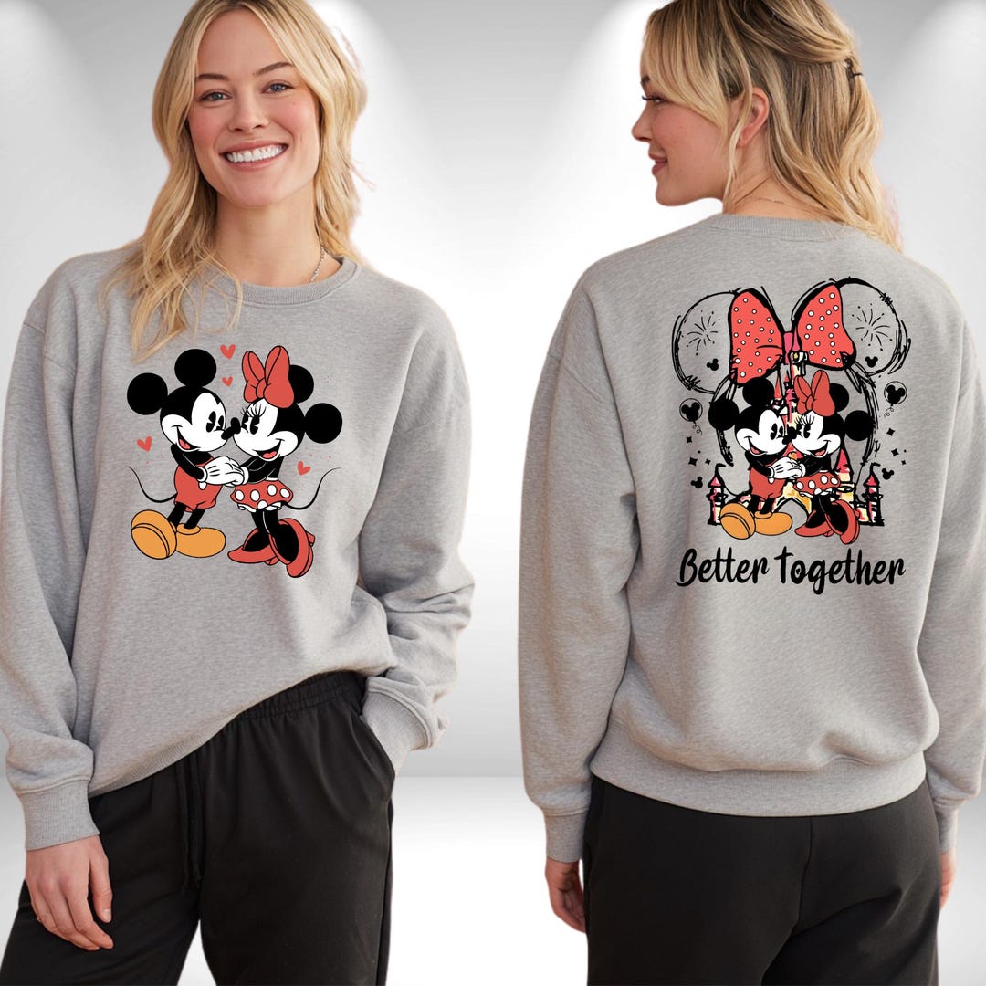 Mickey and Friends Sweatshirt Better Together Disney Honeymoon Gift ...
