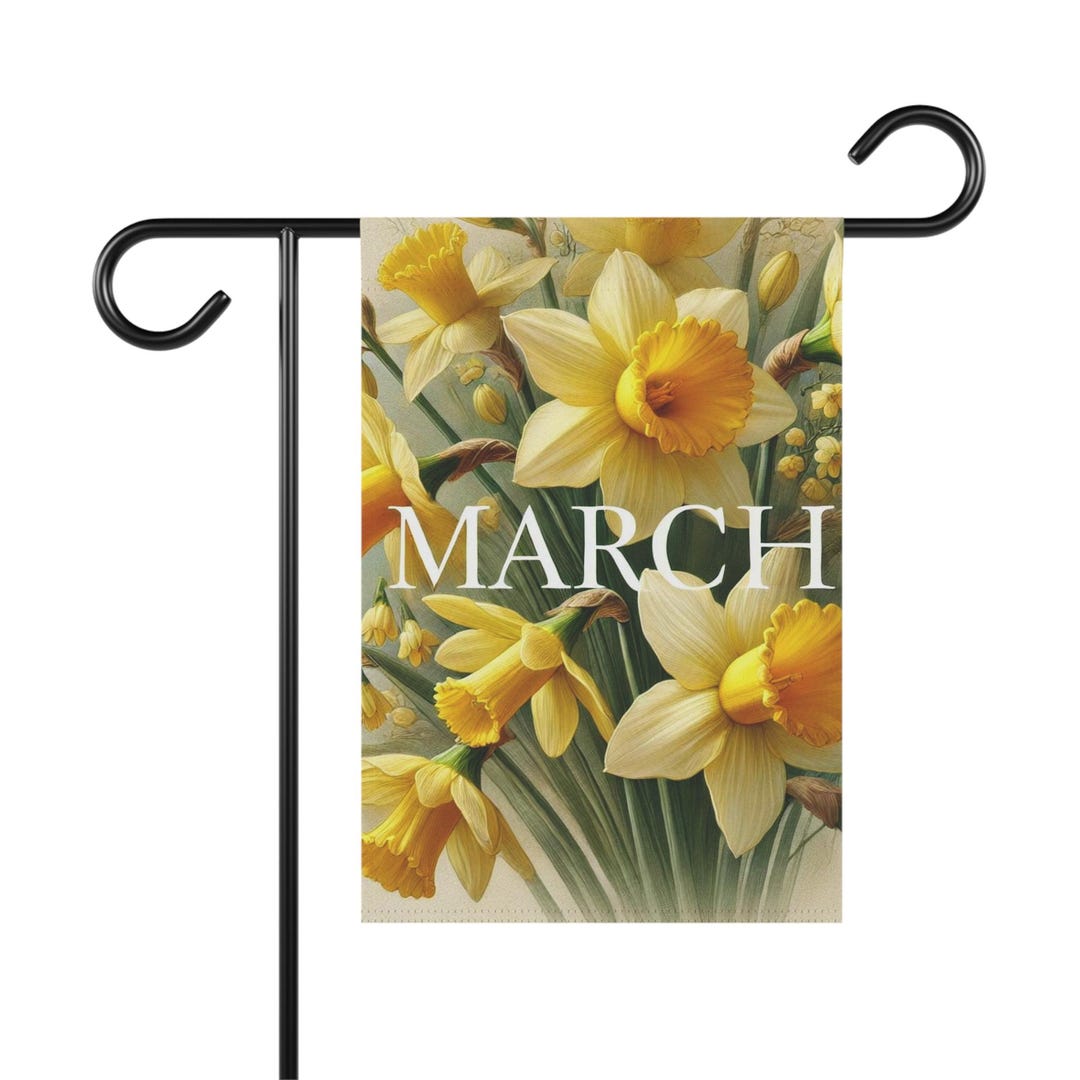 Garden Flag, March Daffodils Birth Month Floral Outdoor Banner, Spring ...