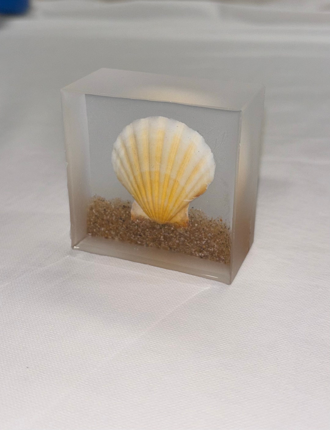 Seashell Resin Art Home Decor / Handmade Beach Decor / Coastal Seashell ...
