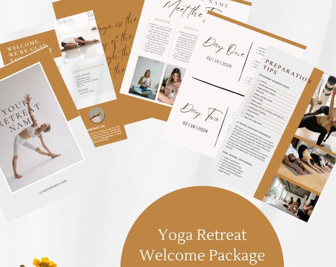 Yoga Retreat Welcome Book Template Wellness Retreat Planning Package ...