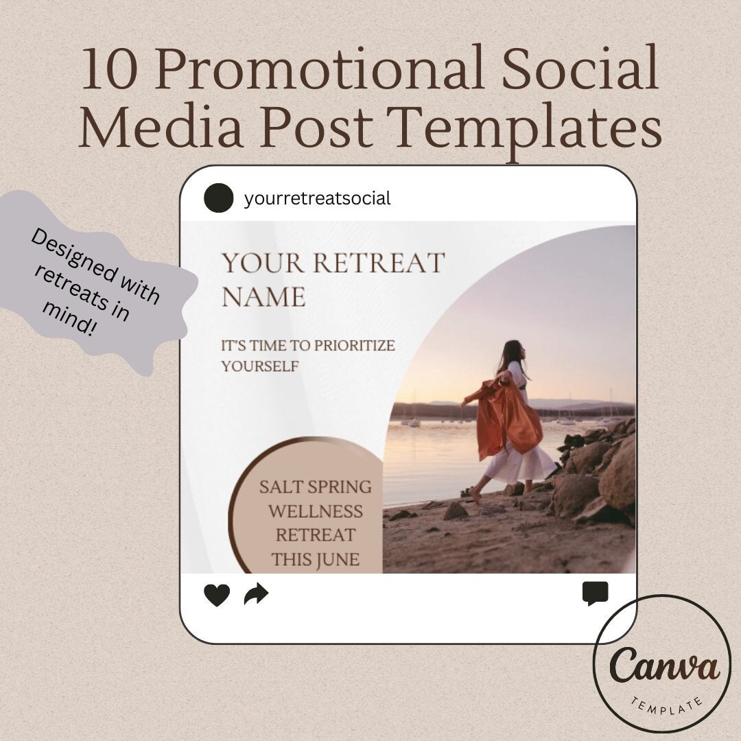 Wellness Retreat Social Media Posts | Promotional Posts | Wellness ...