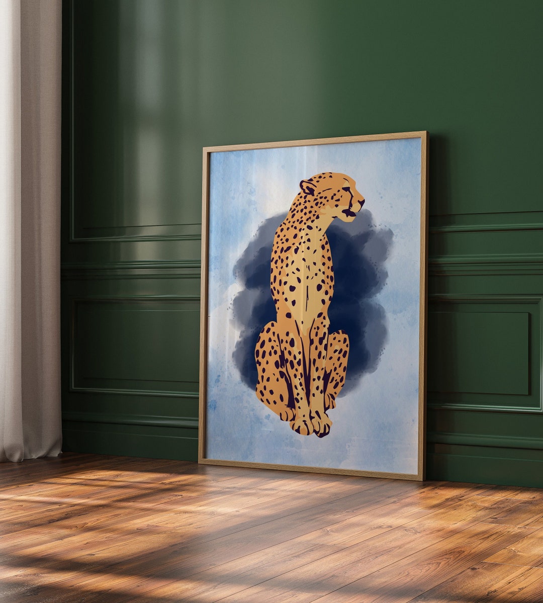 Cheetah Poster, Leopard Wall Art Print, Cheetah Illustration Poster - Etsy
