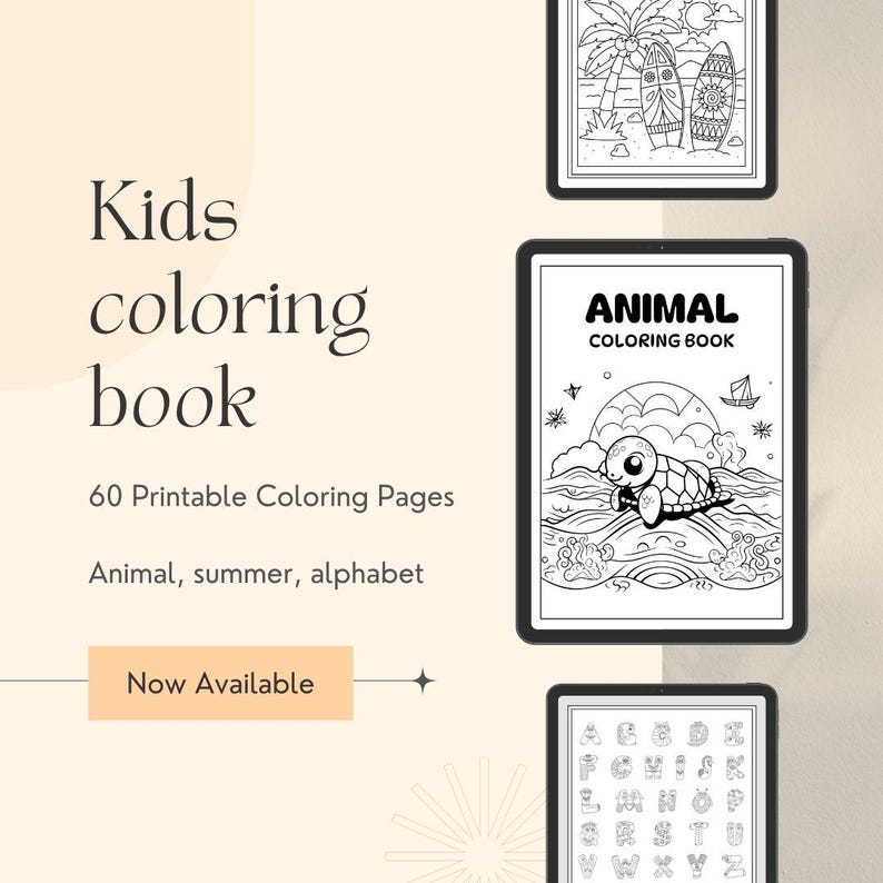 60 Printable Coloring Pages for Kids, Toddlers, Preschoolers, Coloring ...