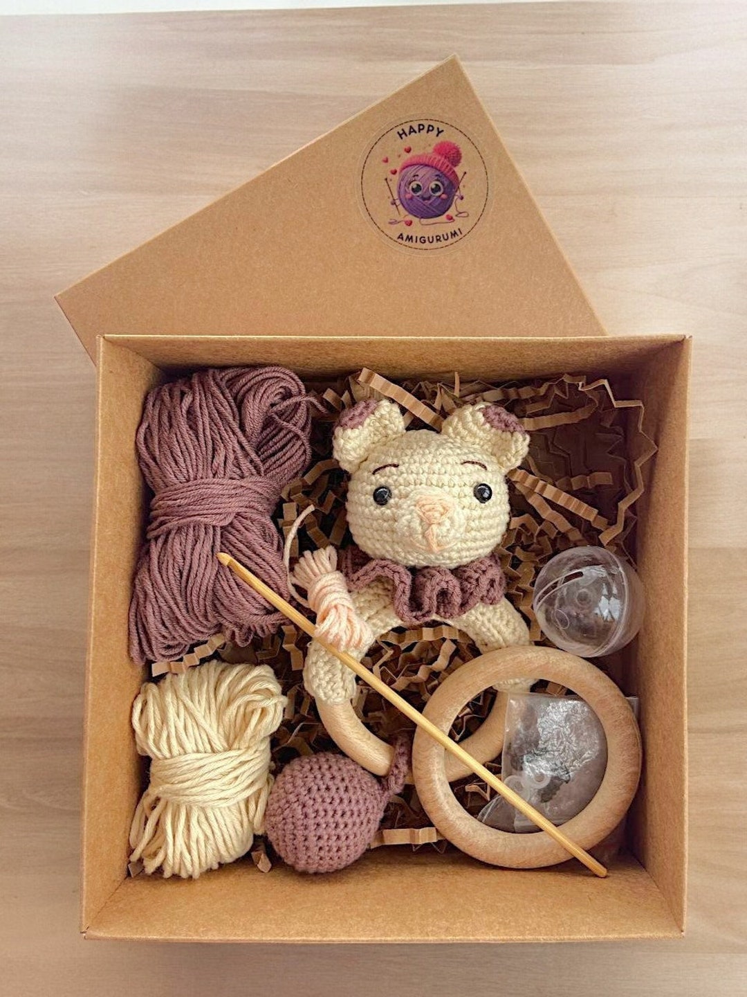 Amigurumi DIY Crochet Kit for Beginners, Handmade Baby Rattle Set, Easy ...