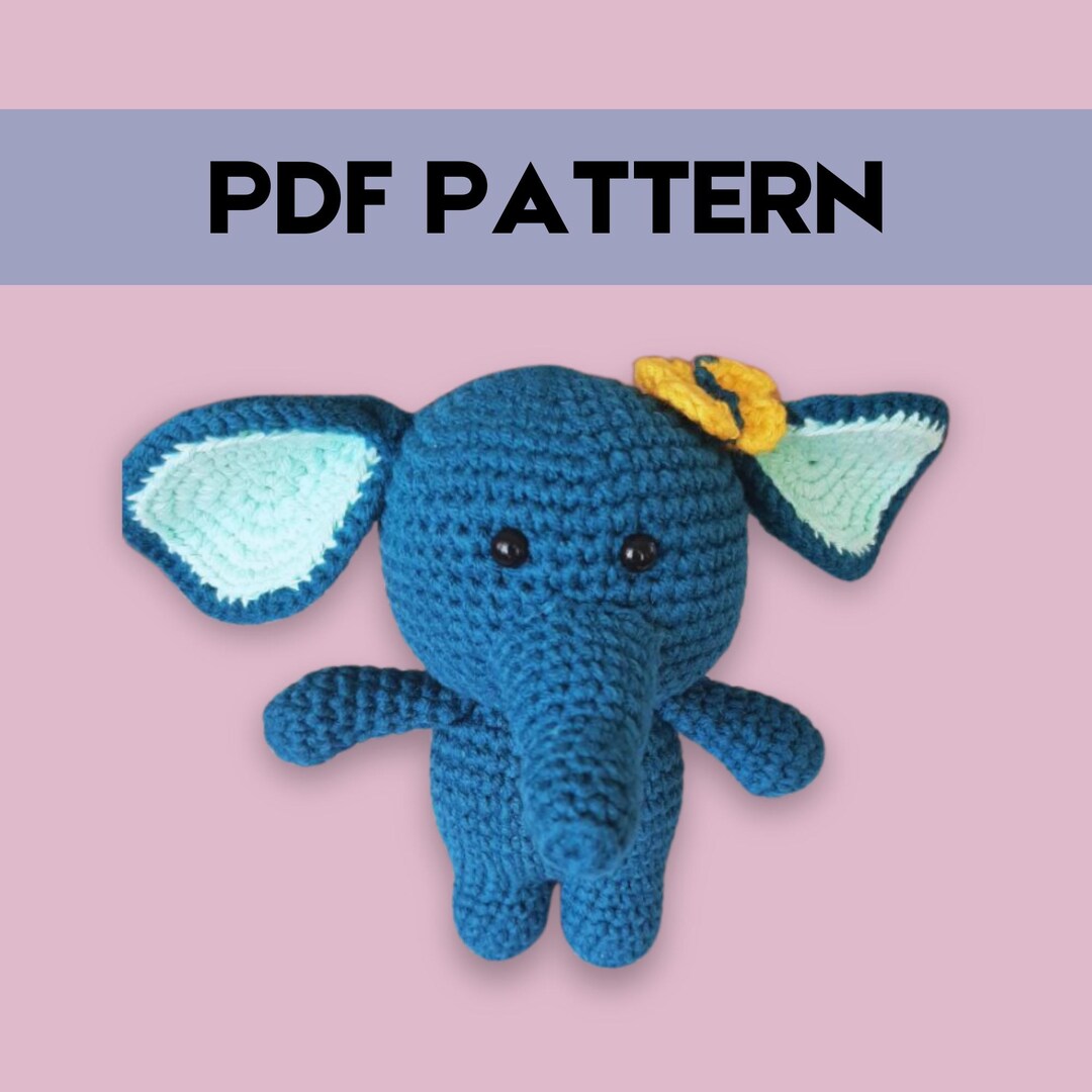 Amigurumi Elephant Crochet Pattern, Adorable DIY Elephant Plushie, Easy ...