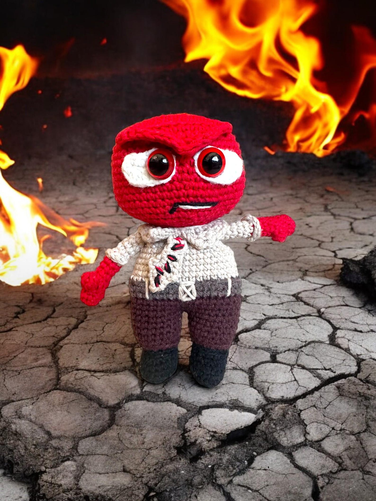 Handcrafted Inside Out Inspired Amigurumi Doll - Anger | Unique Crochet ...
