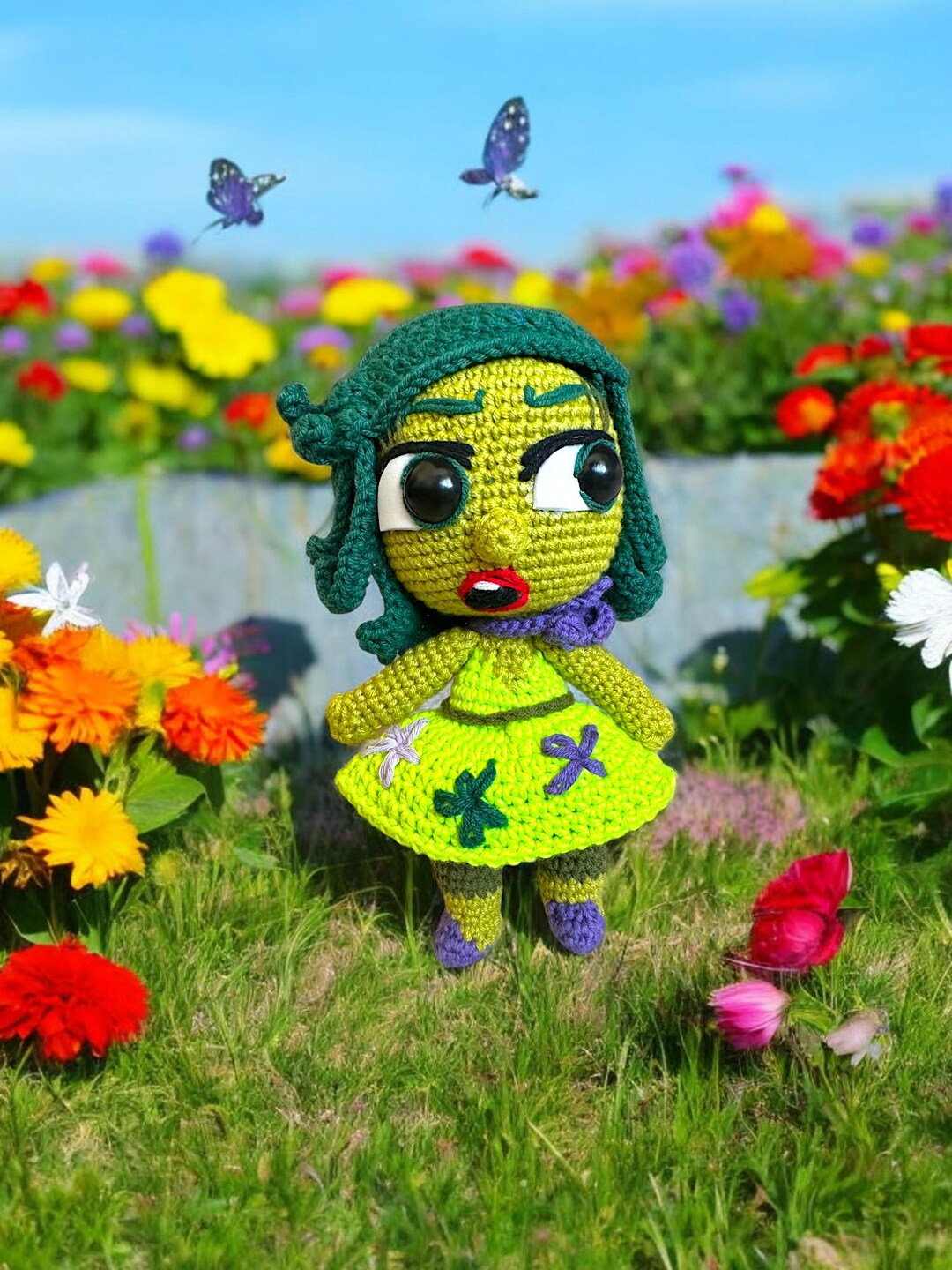 Inside Out 2 Disgust Character Handmade Amigurumi Doll Crochet Plush ...