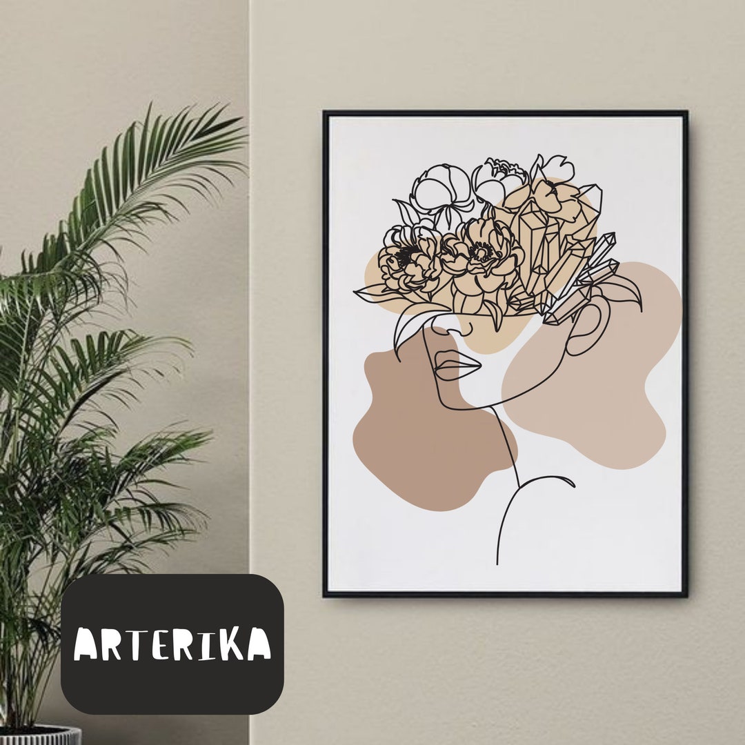 Florally Cerebral Woman, Flowery Brain Girl, Digital Download, Digital ...