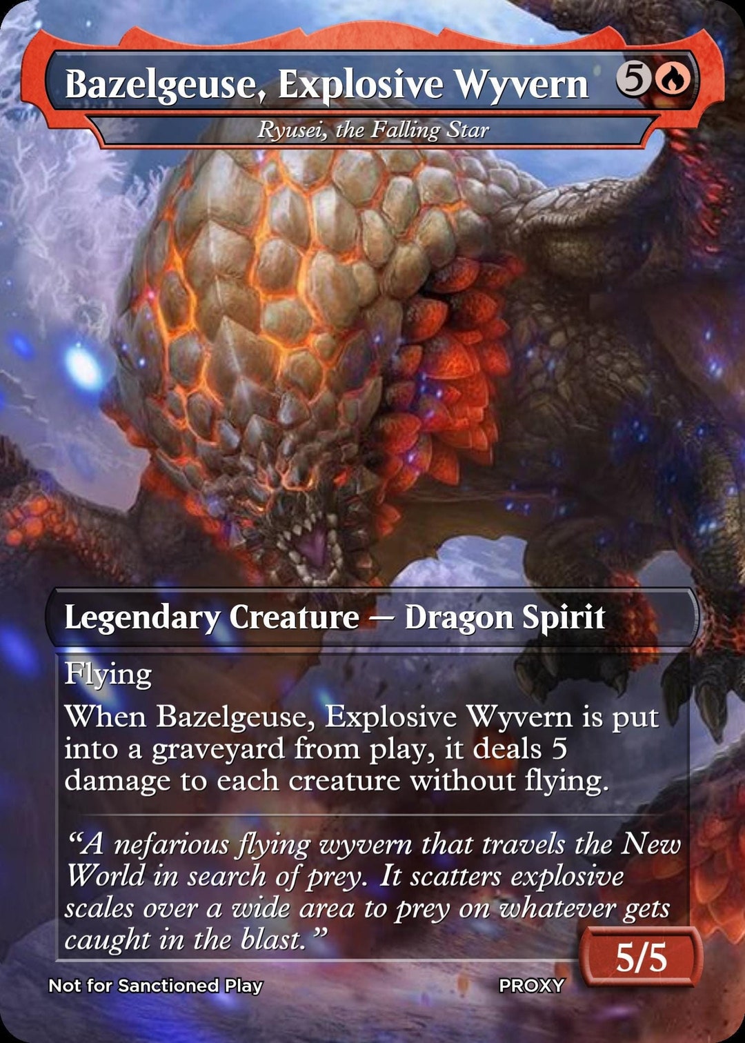 Bazelgeuse, Explosive Wyvern (ryusei, the Falling Star) - MTG PROXY ...