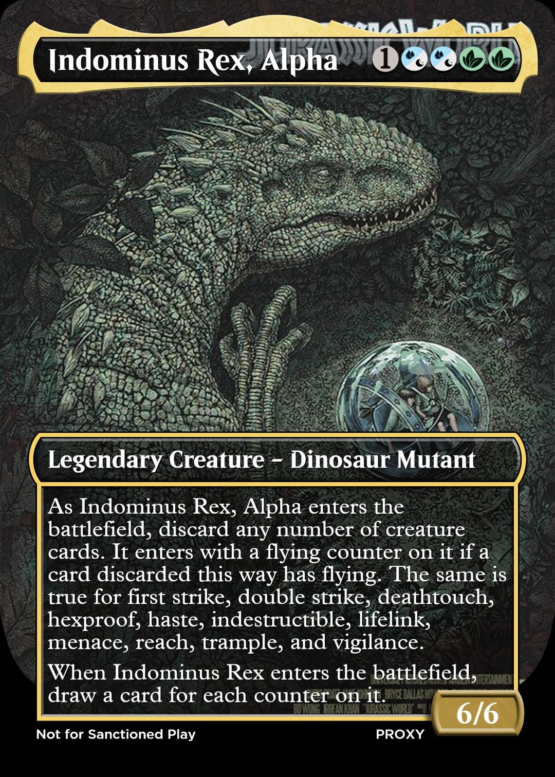 Indominus Rex, Alpha Creature - MTG PROXY Jurassic Park - Etsy