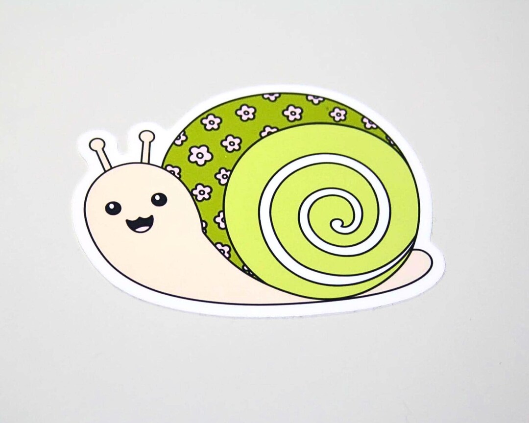 Cute Snail Sticker, Swiss Roll Vinyl Decal, Gift for Dessert Lovers ...