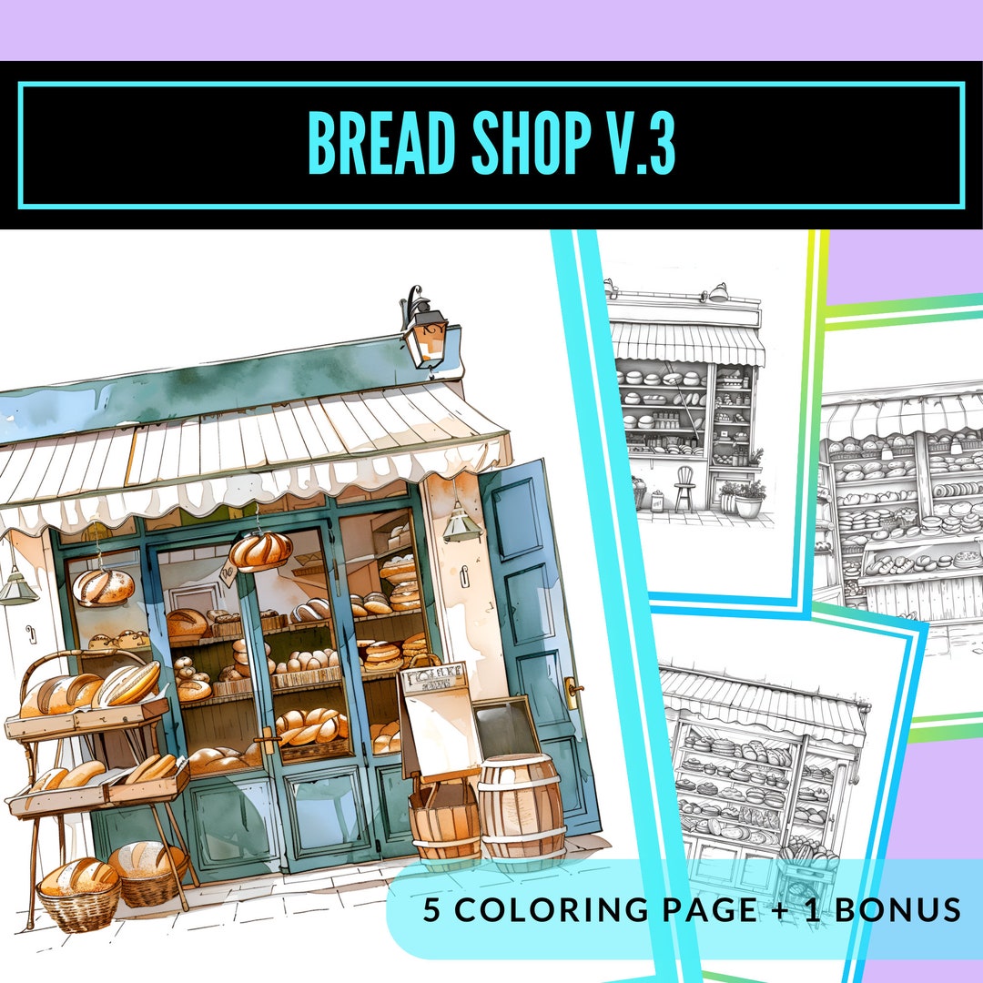Bread Shop V3, Coloring Pages, Shop Coloring, Storefront, Bakery Shop ...