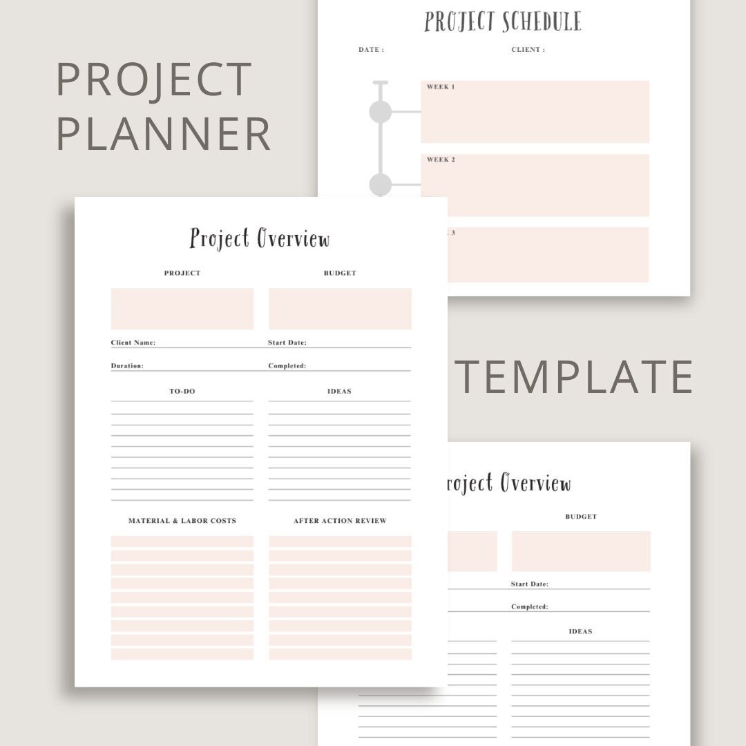 Project Planner Templates - Etsy
