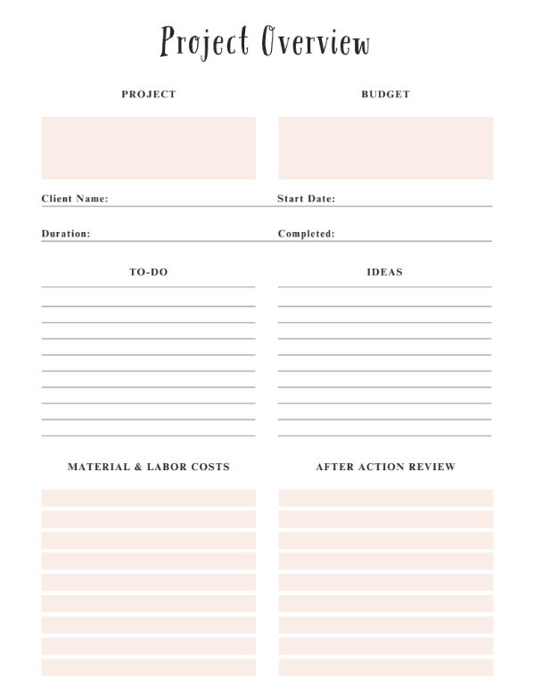 Project Planner Templates - Etsy