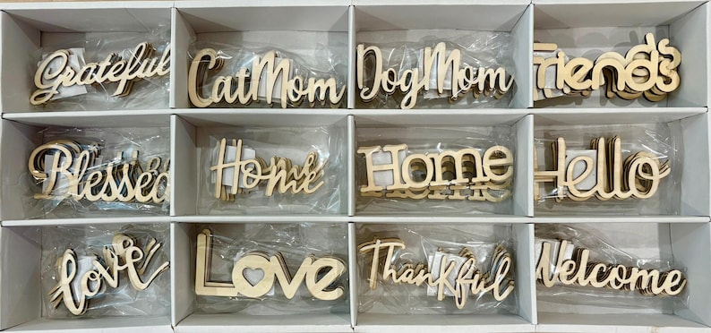 Unfinished Wood Word Cutouts, DIY Home Decor, Wreath or Sign Accent ...