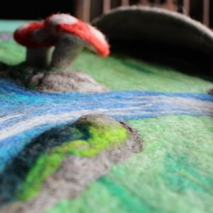 Felted Waterfall Playscape - Wool Play Mat With Stream and Pond ...