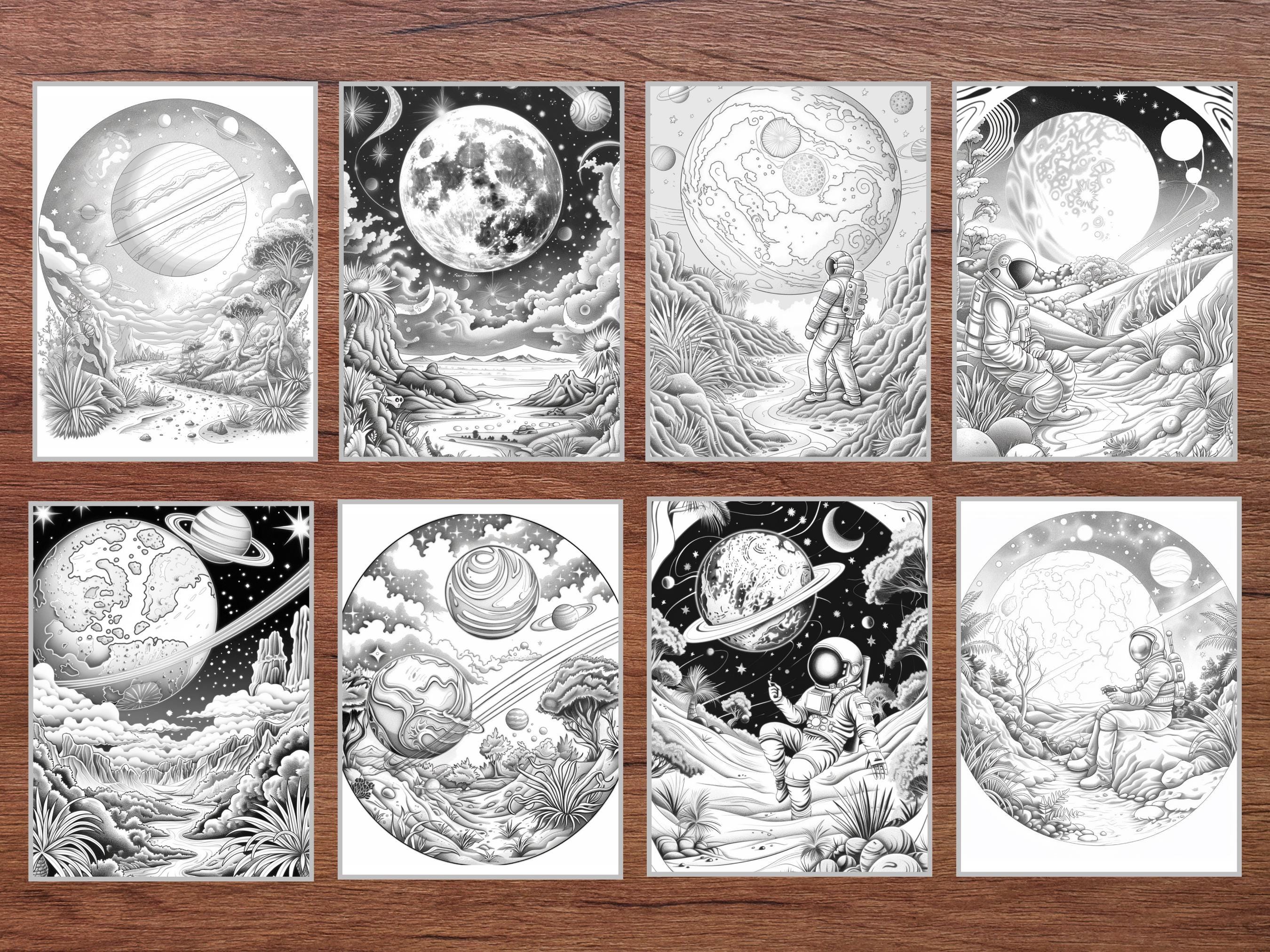20 Printable Celestial Space Coloring Sheets, Celestial Space Coloring ...