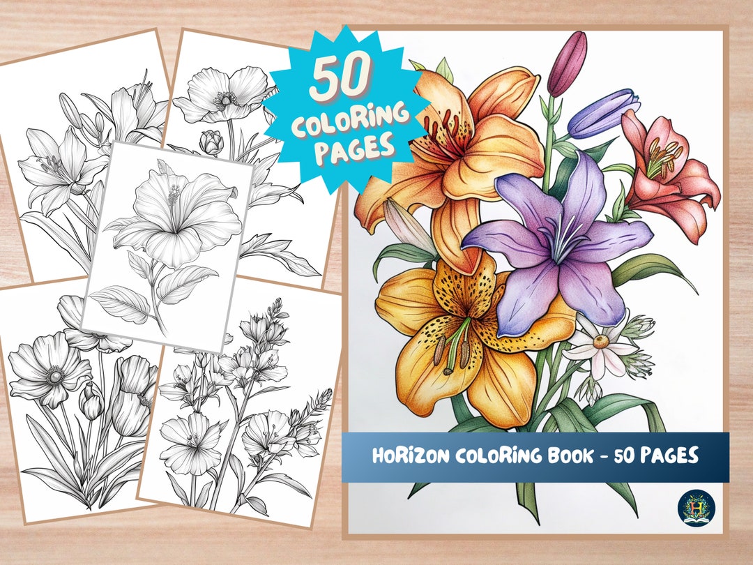 Botanical Flowers Coloring Pages, Botanical Flowers Printable Coloring ...