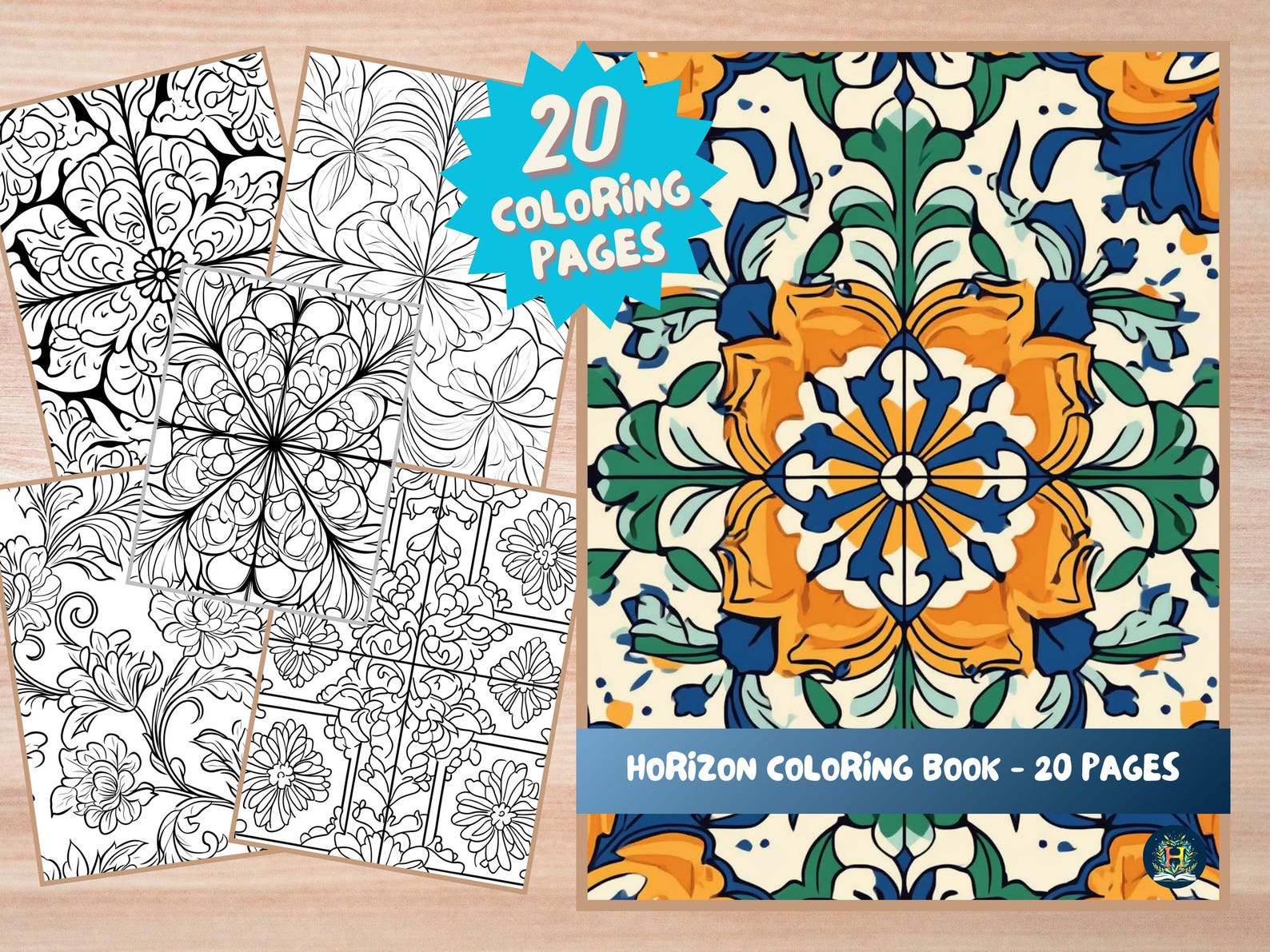 20 Printable Tile Patterns Coloring Book, Tile Pattern Coloring Book ...
