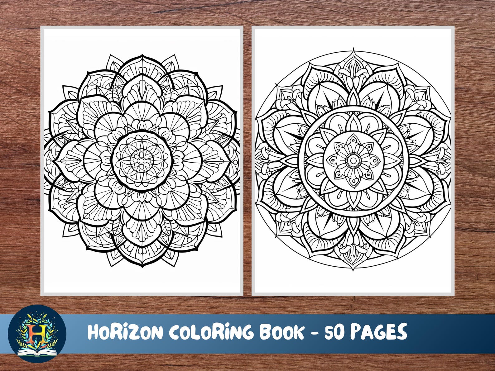 50 Printable Mandala Coloring Sheets, Adults for Coloring Book ...