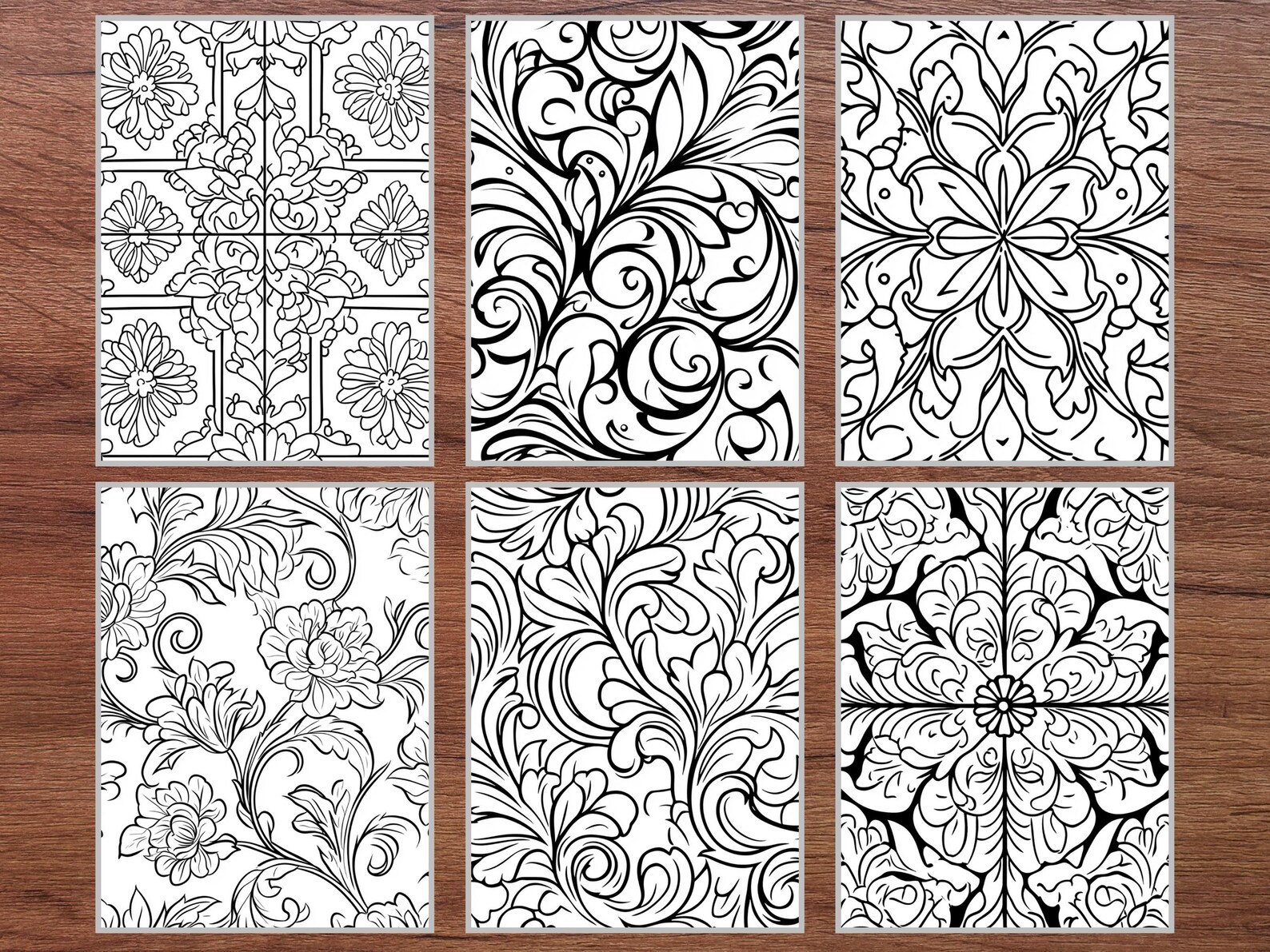 20 Printable Tile Patterns Coloring Book, Tile Pattern Coloring Book ...