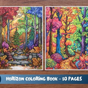 50 Enchanted Forest Coloring Book, Adults Coloring Book, Printable PDF ...