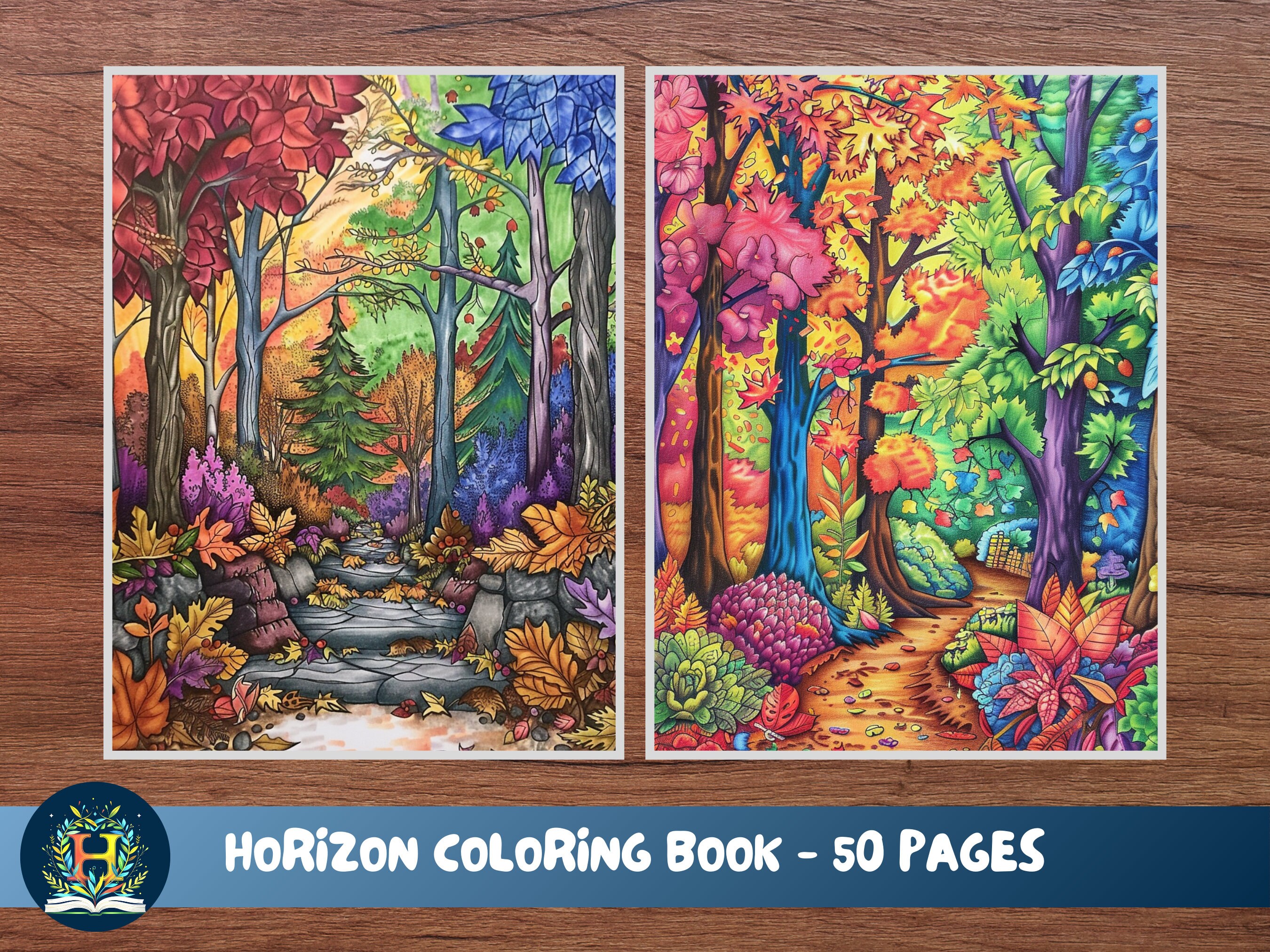 50 Enchanted Forest Coloring Book, Adults Coloring Book, Printable PDF ...