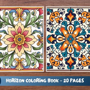 20 Printable Tile Patterns Coloring Book, Tile Pattern Coloring Book ...